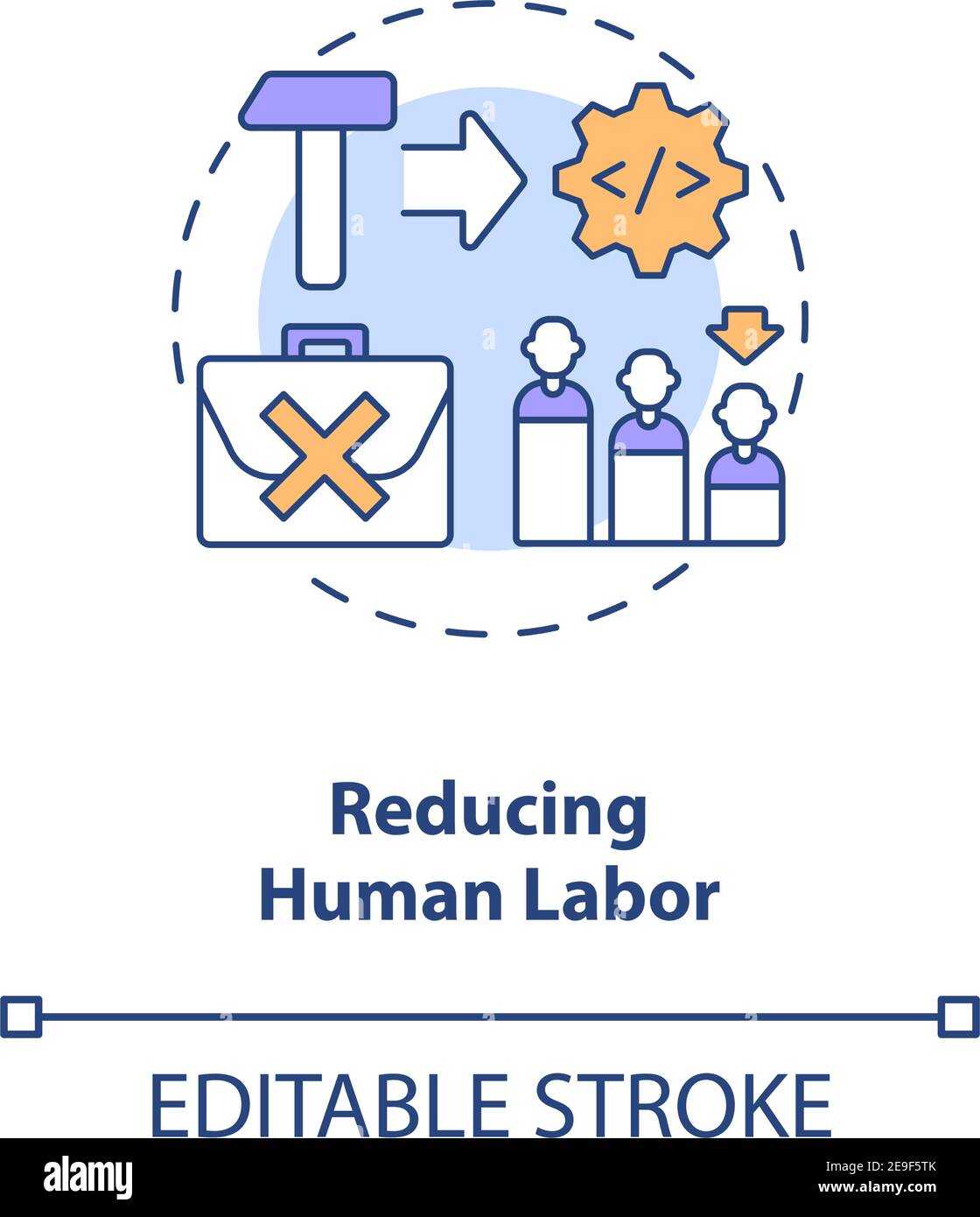 Reducing human labor concept icon Stock Vector Image & Art - Alamy