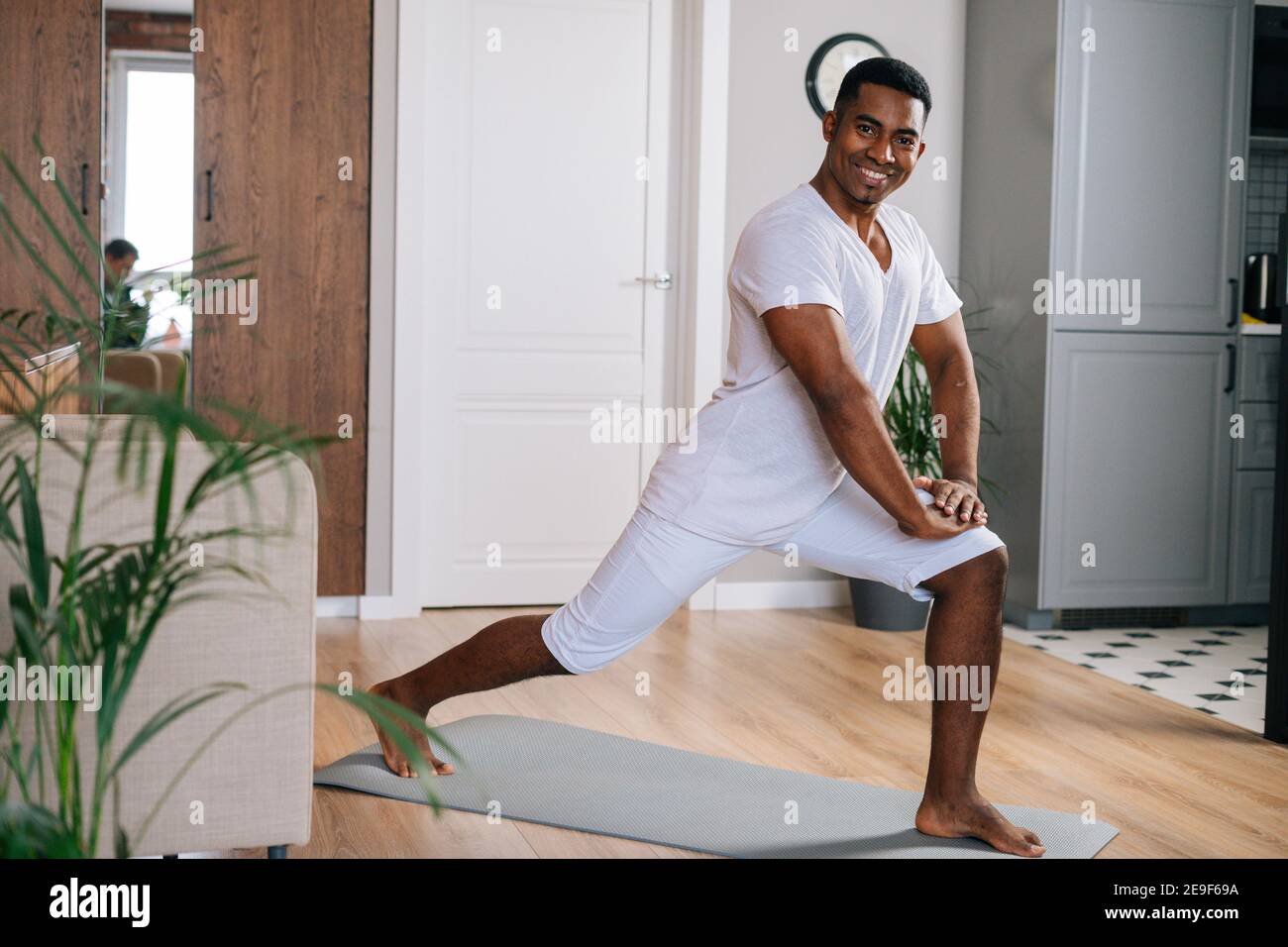 Cheerful fit african american hi-res stock photography and images - Alamy