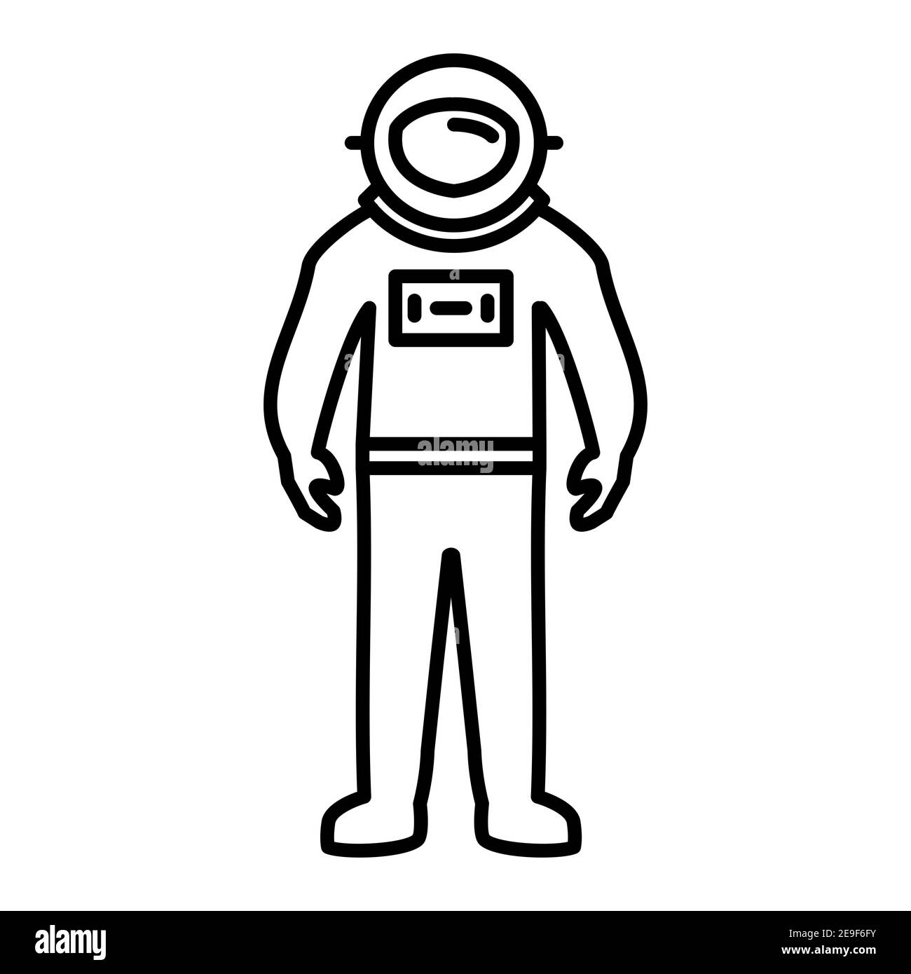 Illustration Astronaut Outline Icon Design Stock Photo - Alamy