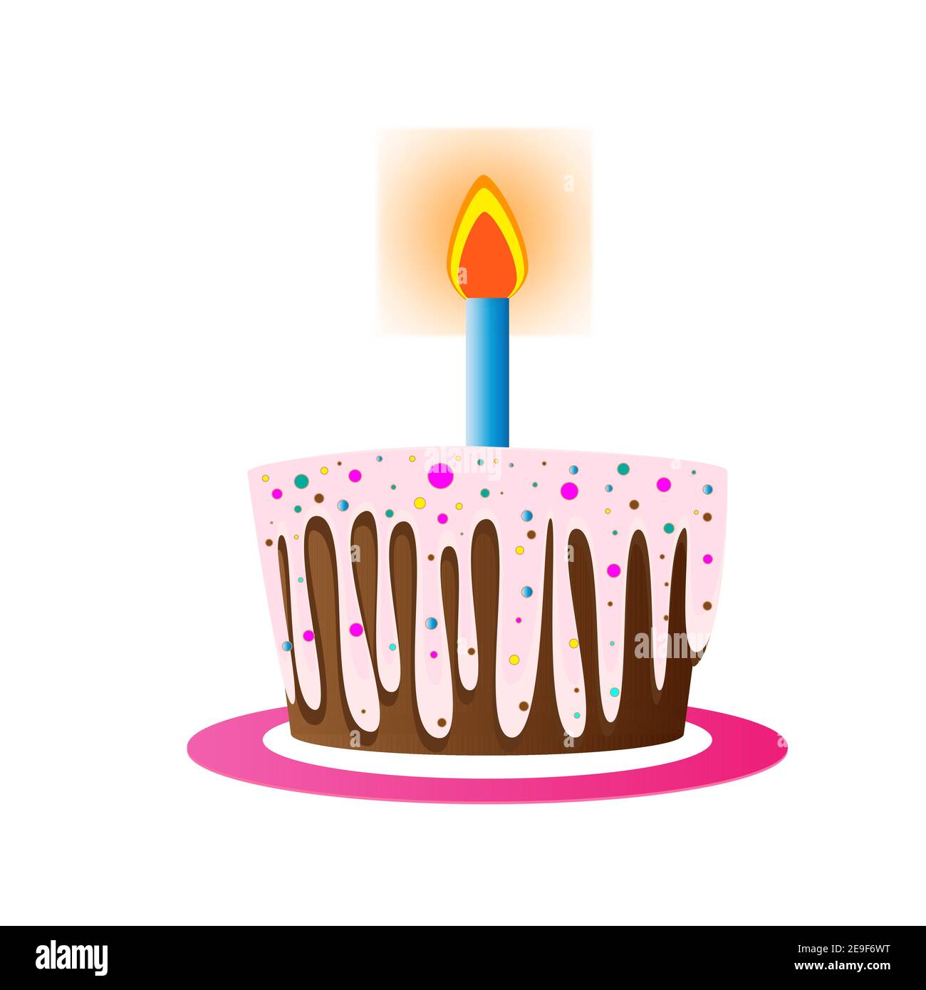 Easter cake with candle vector illustration Stock Vector Image & Art ...