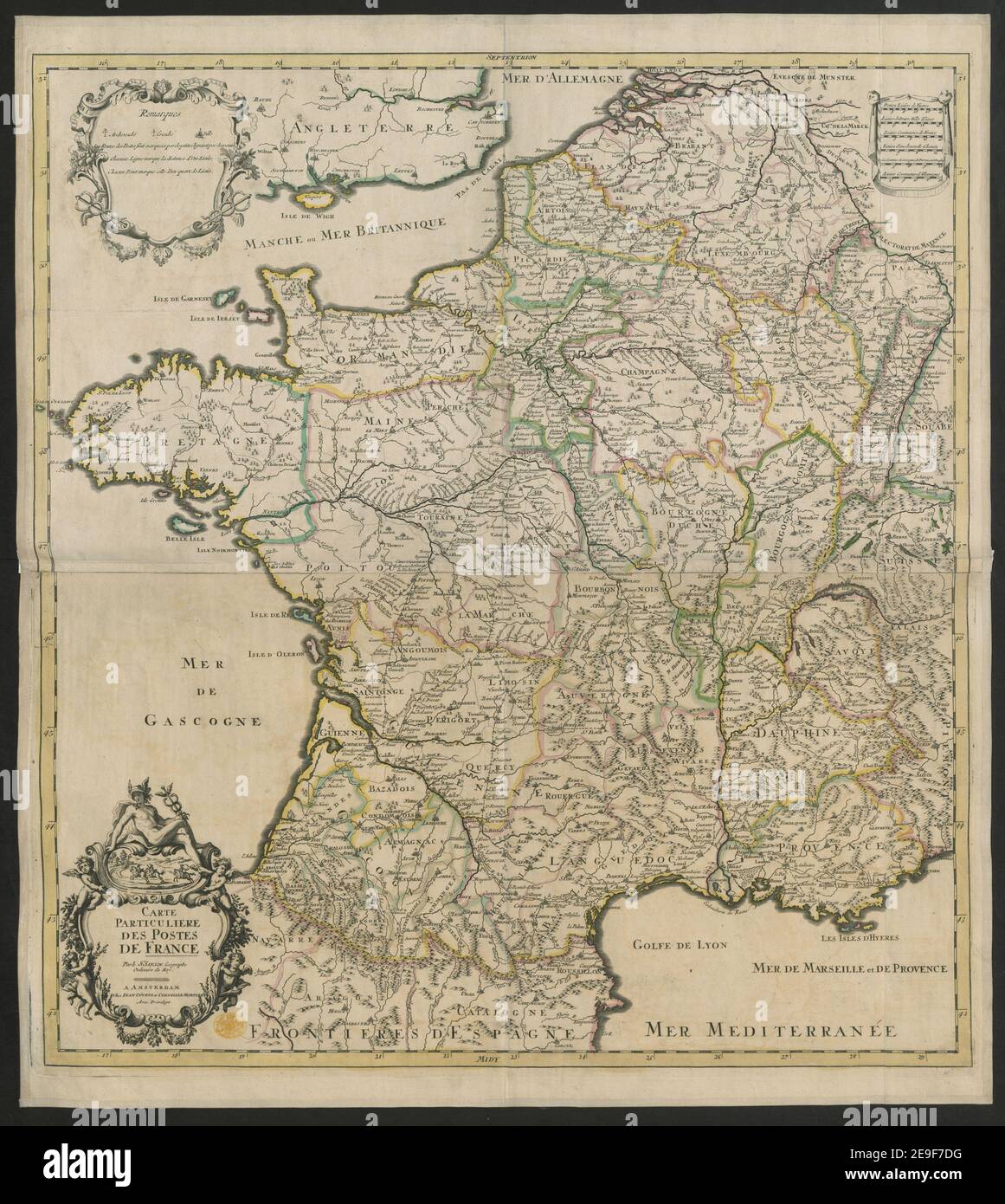 Carte particulieÃÄre des Postes de France Par le Sr Sanson Map ...