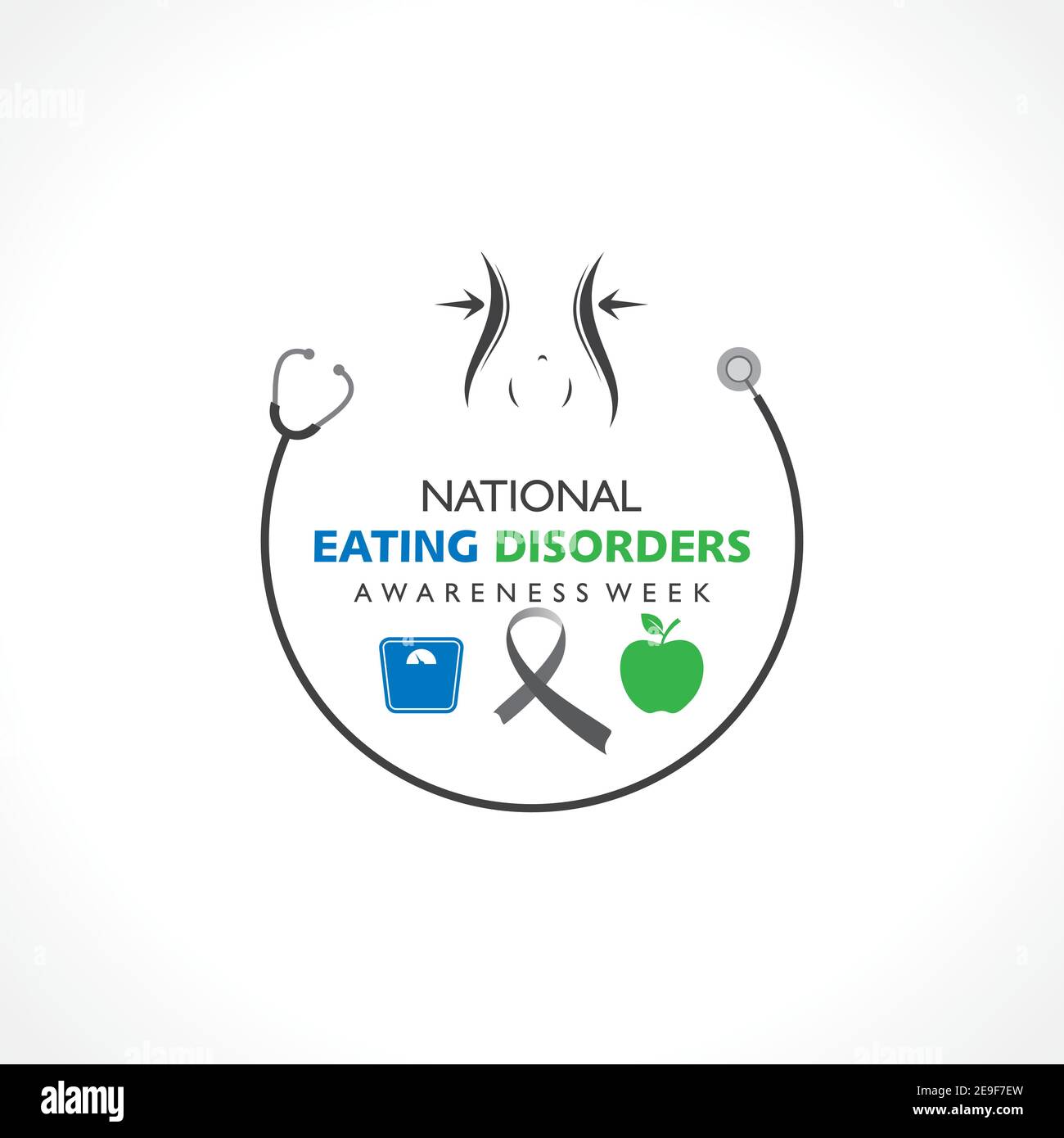 Vector illustration of National Eating Disorders Awareness Week ...