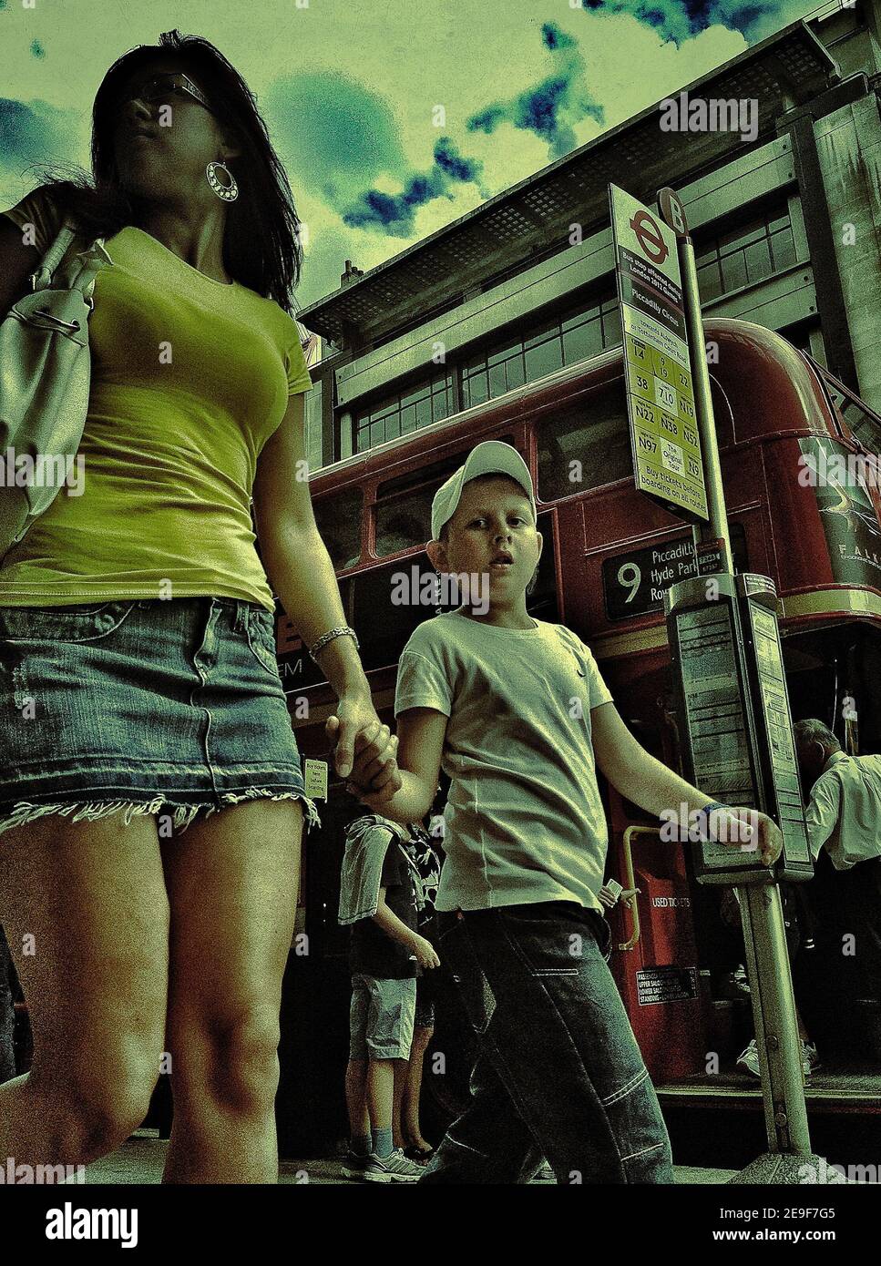Passers-by on London's Piccadilly(part of a series of images taken and ...