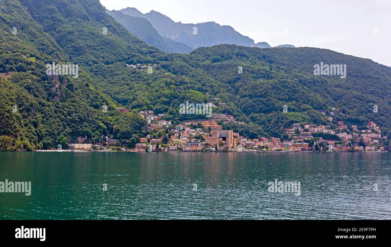 Italian Comune Campione d Italia at Lake Lugano Stock Photo - Alamy