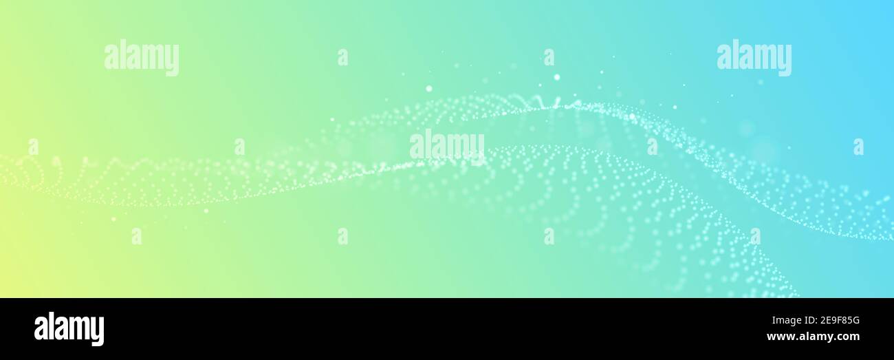 Abstract wavy particle structure made of particles with depth of field ...