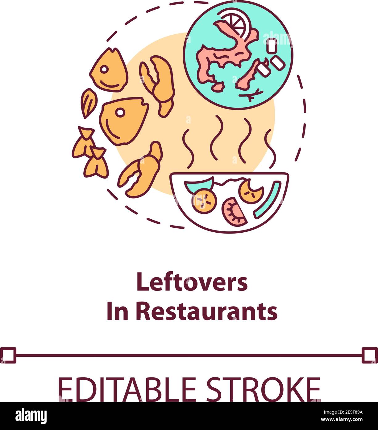 Leftovers in restaurants concept icon Stock Vector Image & Art - Alamy