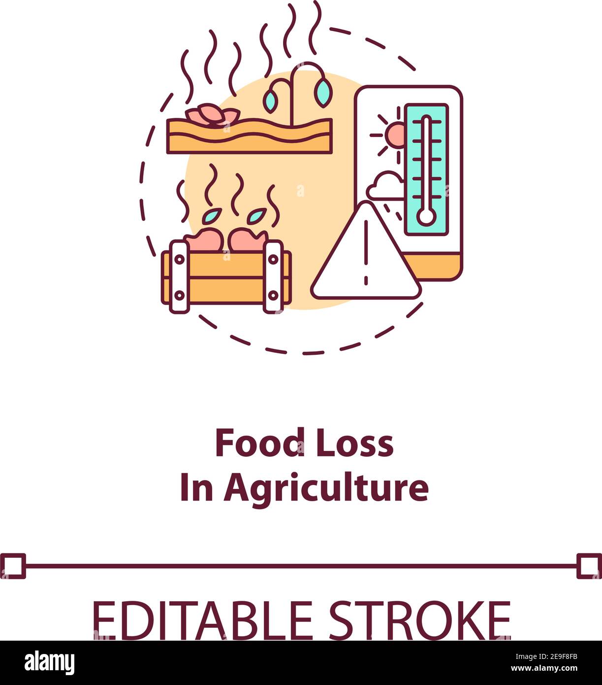 Food loss in agriculture concept icon Stock Vector Image & Art - Alamy