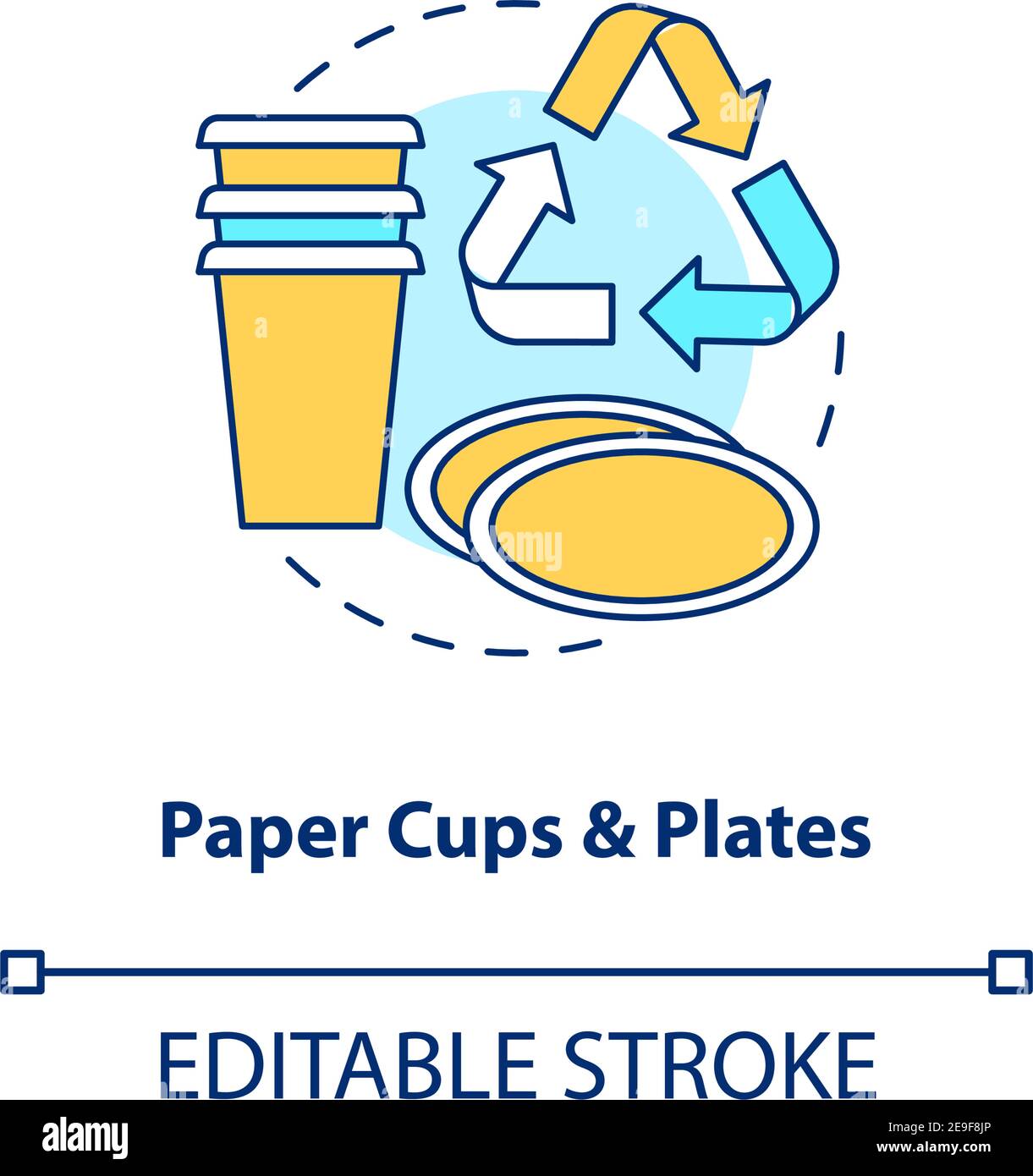 Paper cups and plates concept icon Stock Vector Image & Art - Alamy