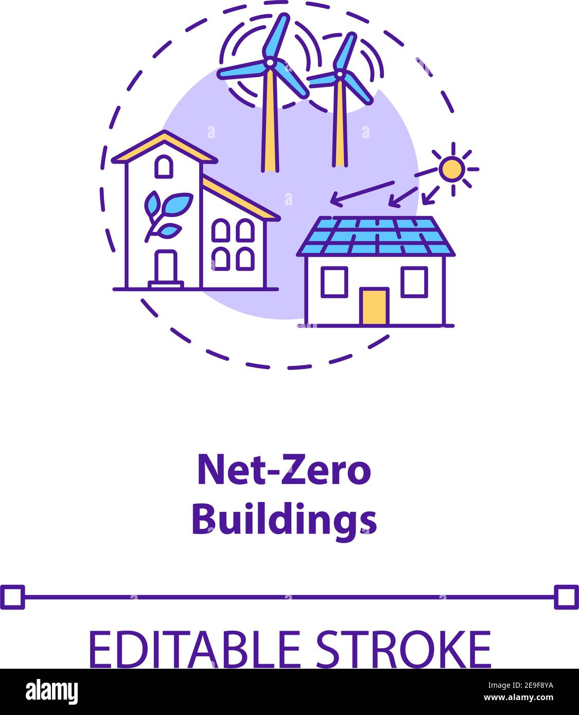 Net-zero buildings concept icon Stock Vector Image & Art - Alamy