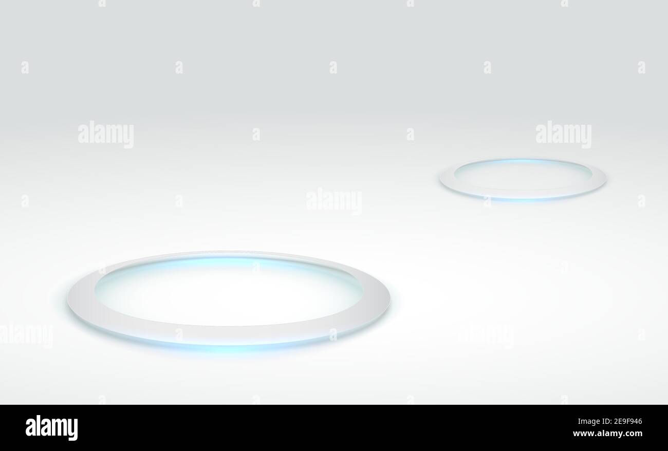 Abstract hi-tech background for display product. Round pedestal podium ...