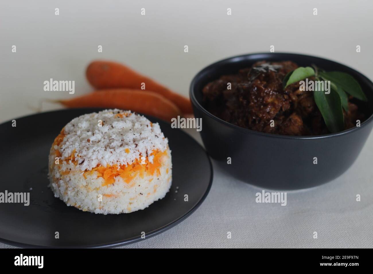 Carrot puttu, a variety of Kerala rice steam cake by adding shredded ...