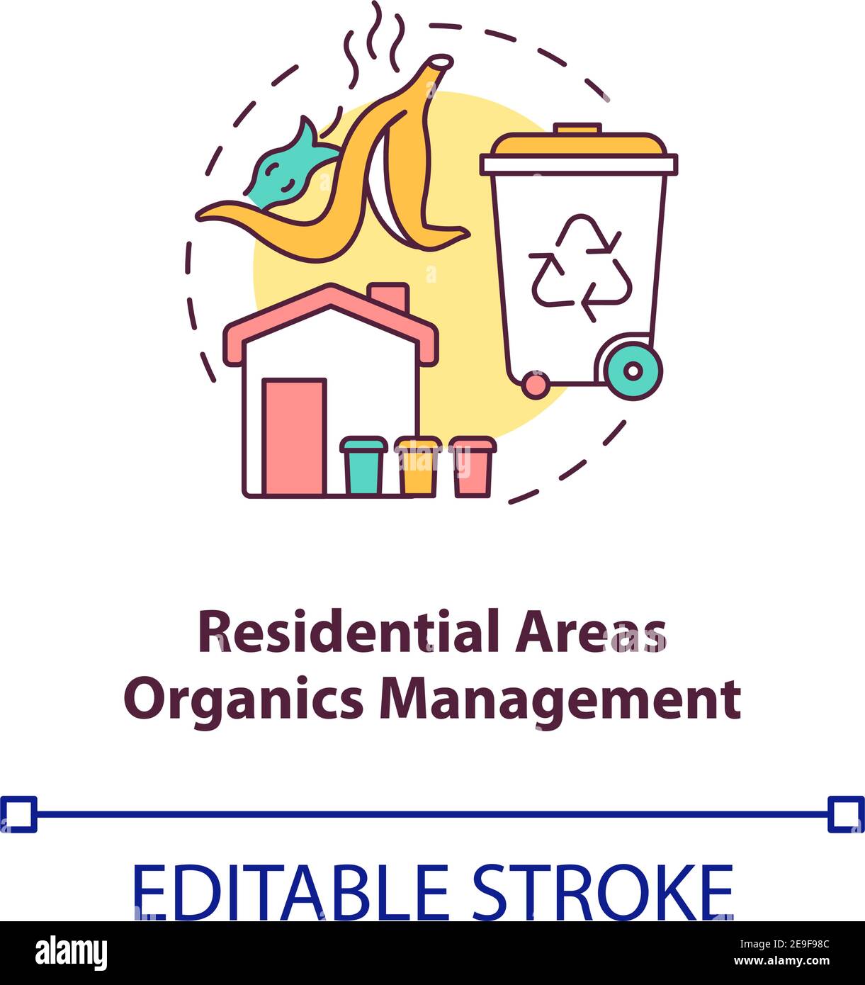 Residential areas organics management concept icon Stock Vector Image ...