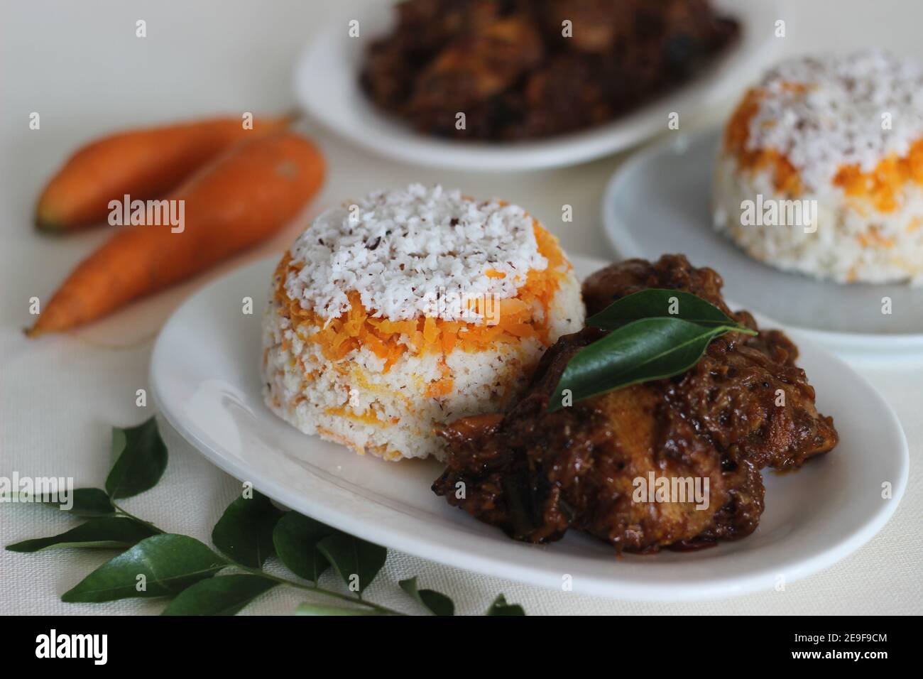 Carrot puttu, a variety of Kerala rice steam cake by adding shredded ...