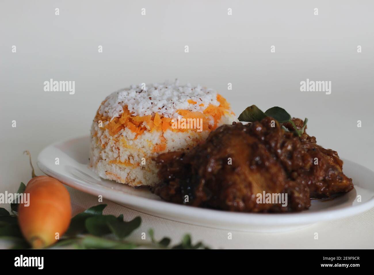 Carrot puttu, a variety of Kerala rice steam cake by adding shredded ...