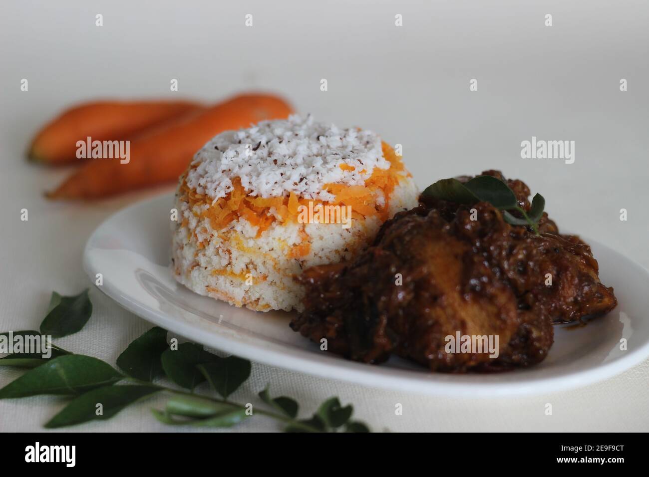 Carrot puttu, a variety of Kerala rice steam cake by adding shredded ...