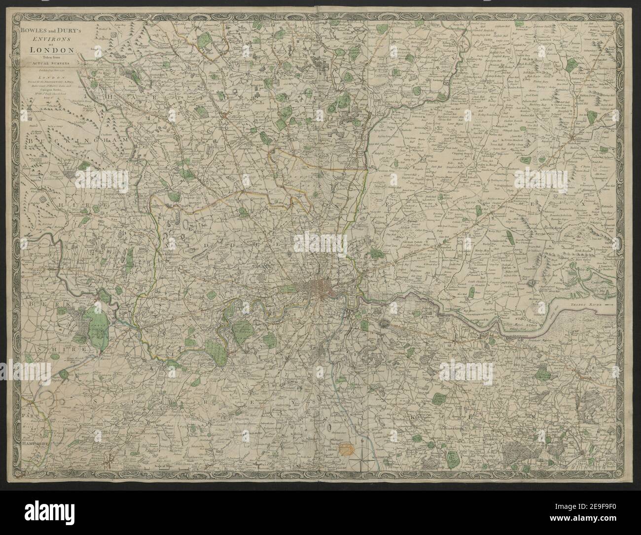 Copperplate map london st pauls hi-res stock photography and images - Alamy