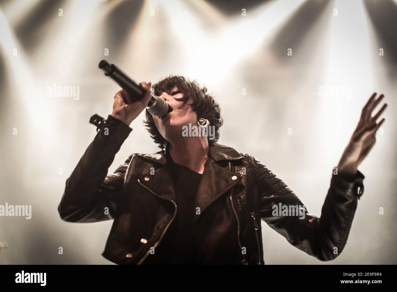 Hayley Mary of The Jezabels performing live on stage at the Shepherds ...