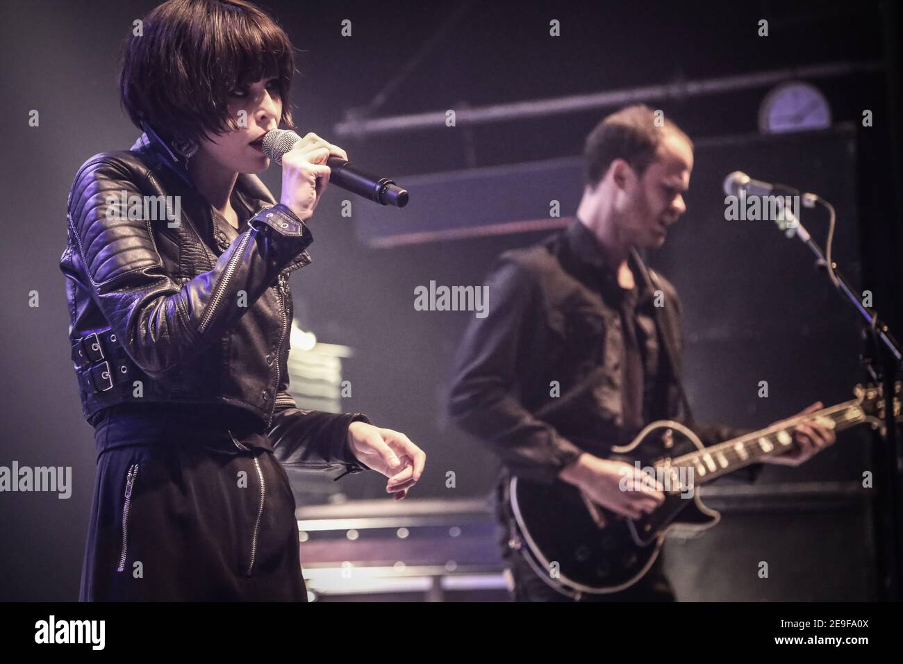 Hayley Mary of The Jezabels performing live on stage at the Shepherds ...