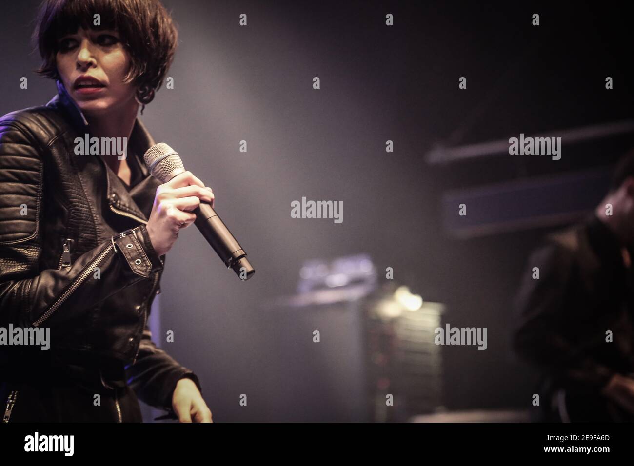 Hayley Mary of The Jezabels performing live on stage at the Shepherds ...