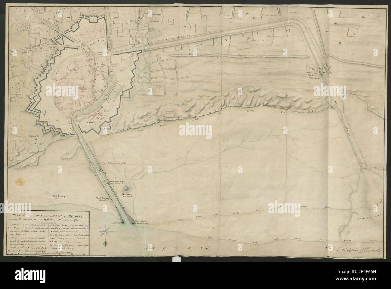 PLAN of the TOWN and HARBOUR of DUNKIRK Author Frazer, Andrew 61.69 ...