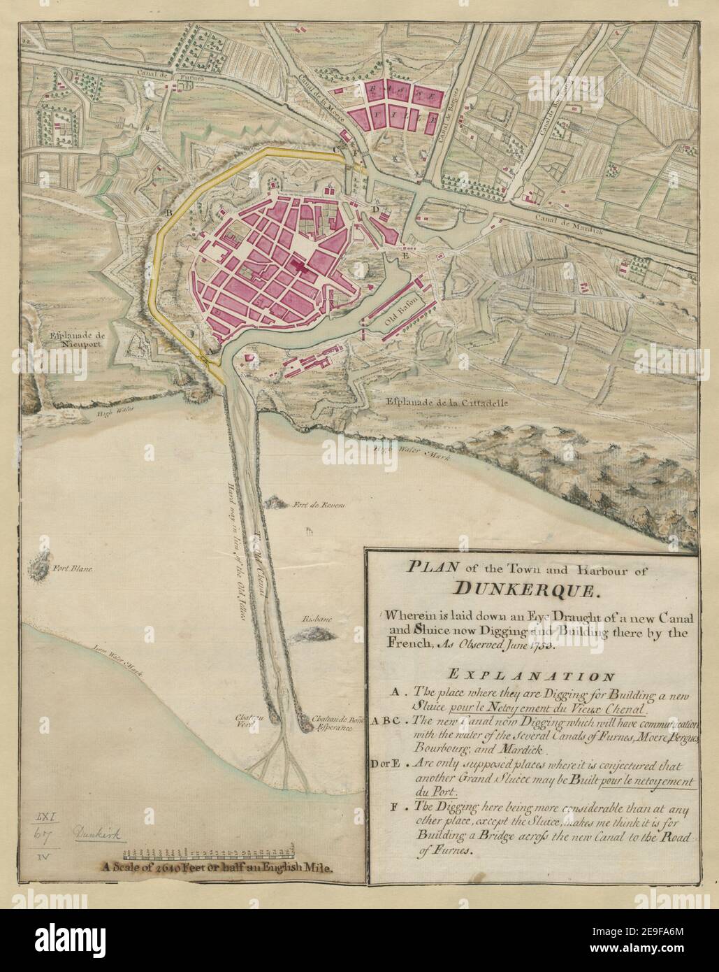 PLAN of the Town and Harbour of DUNKERQUE Map information: Title: PLAN ...