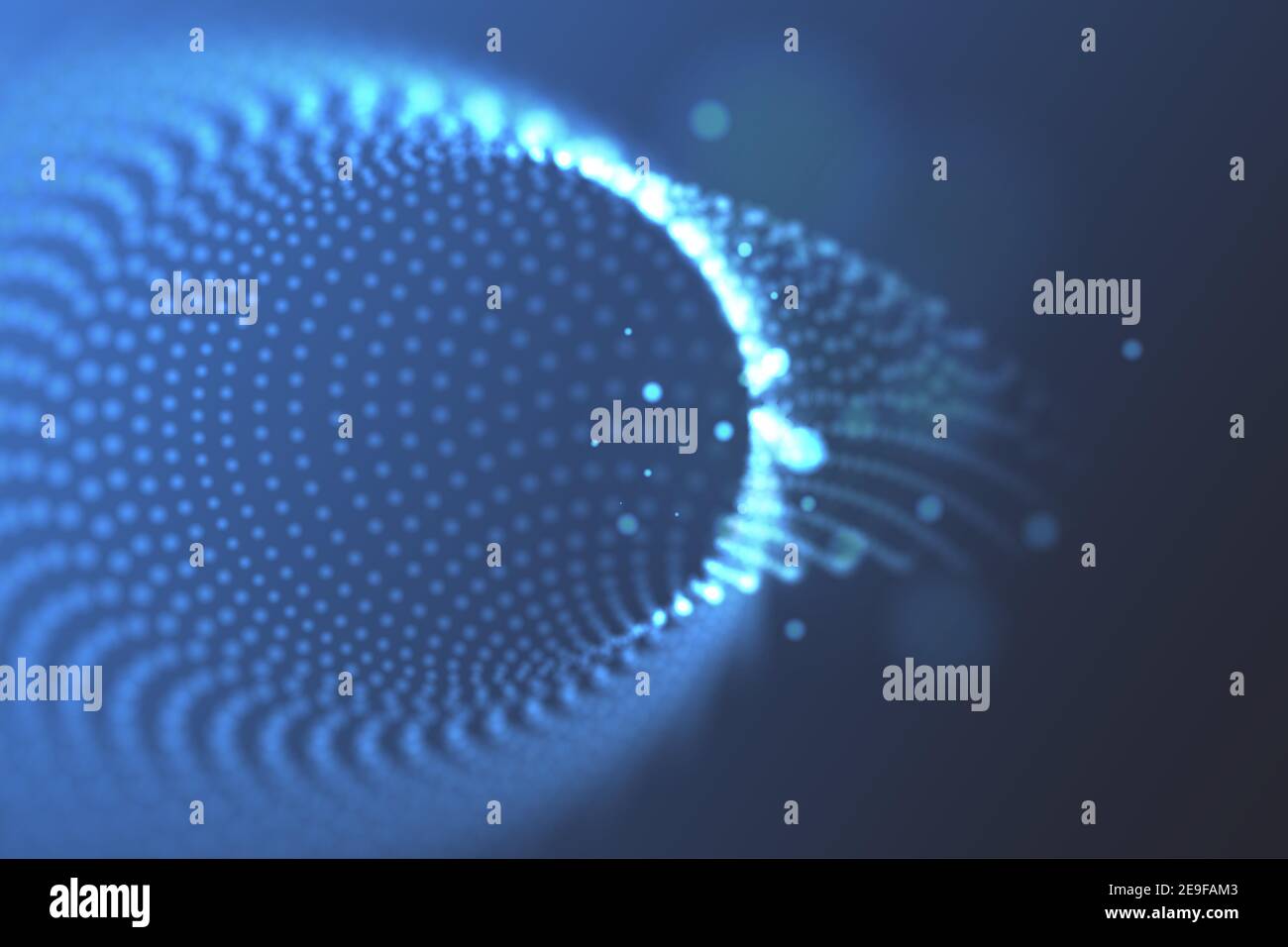 Abstract tunnel of small dots with depth of field effect. Vascular ...