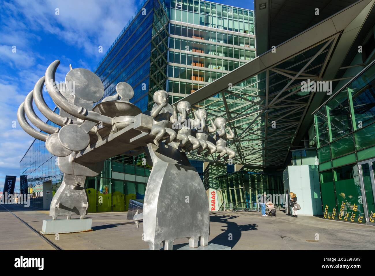 Wien, Vienna: Strabag SE headquarters in Donau City, sculpture ...