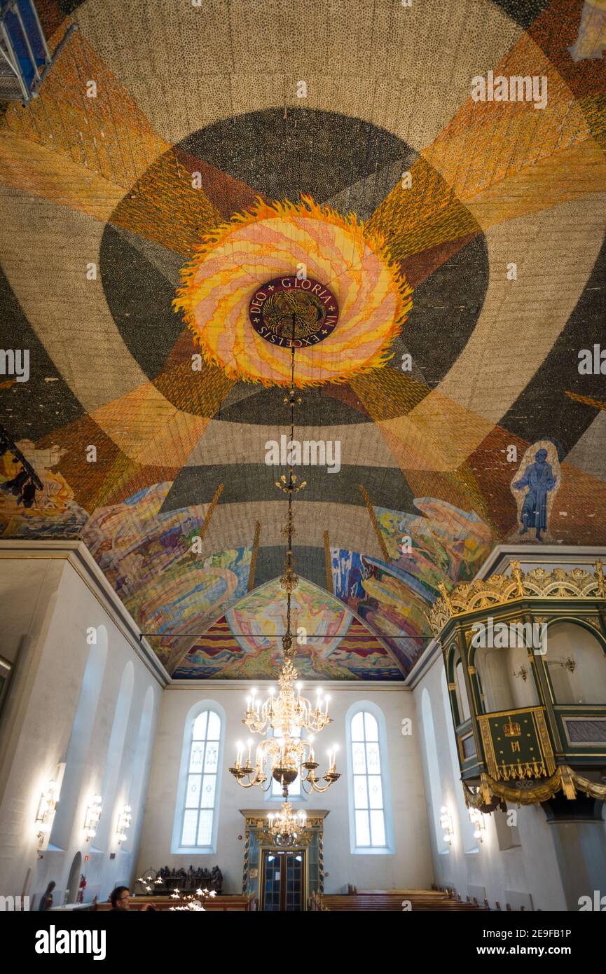 The inside of the Domkirke cathedral showing the Royal Box, Karl Johans ...