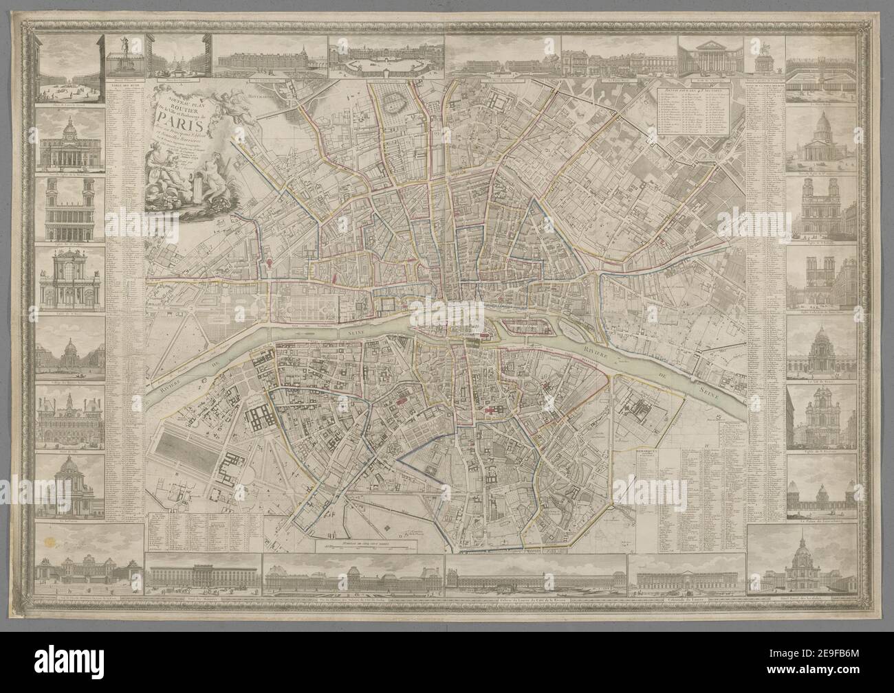 Nouveau plan routier de la ville et fauxbourgs de Paris, avec ses ...
