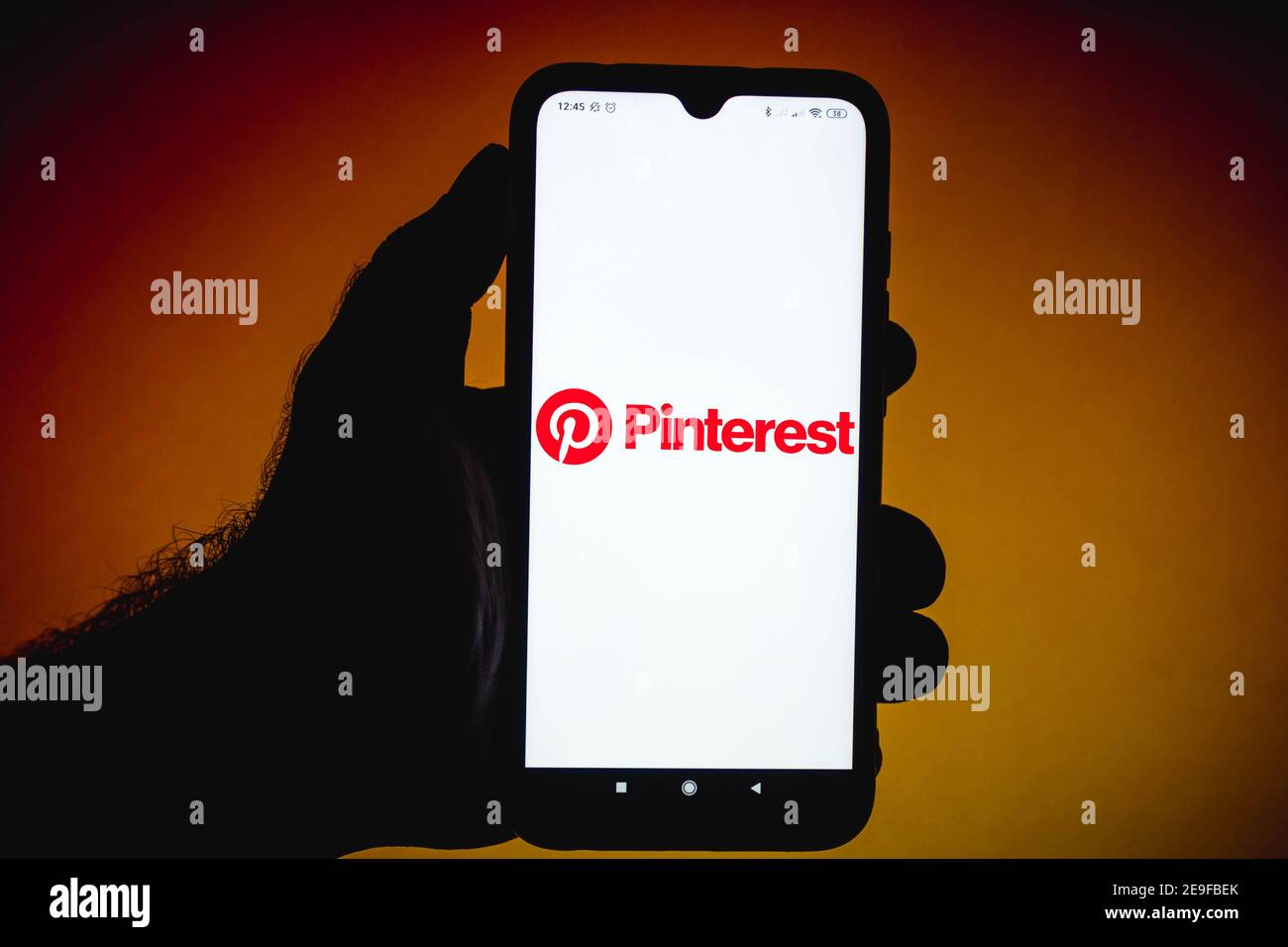 In this photo illustration the Pinterest logo seen displayed on a ...