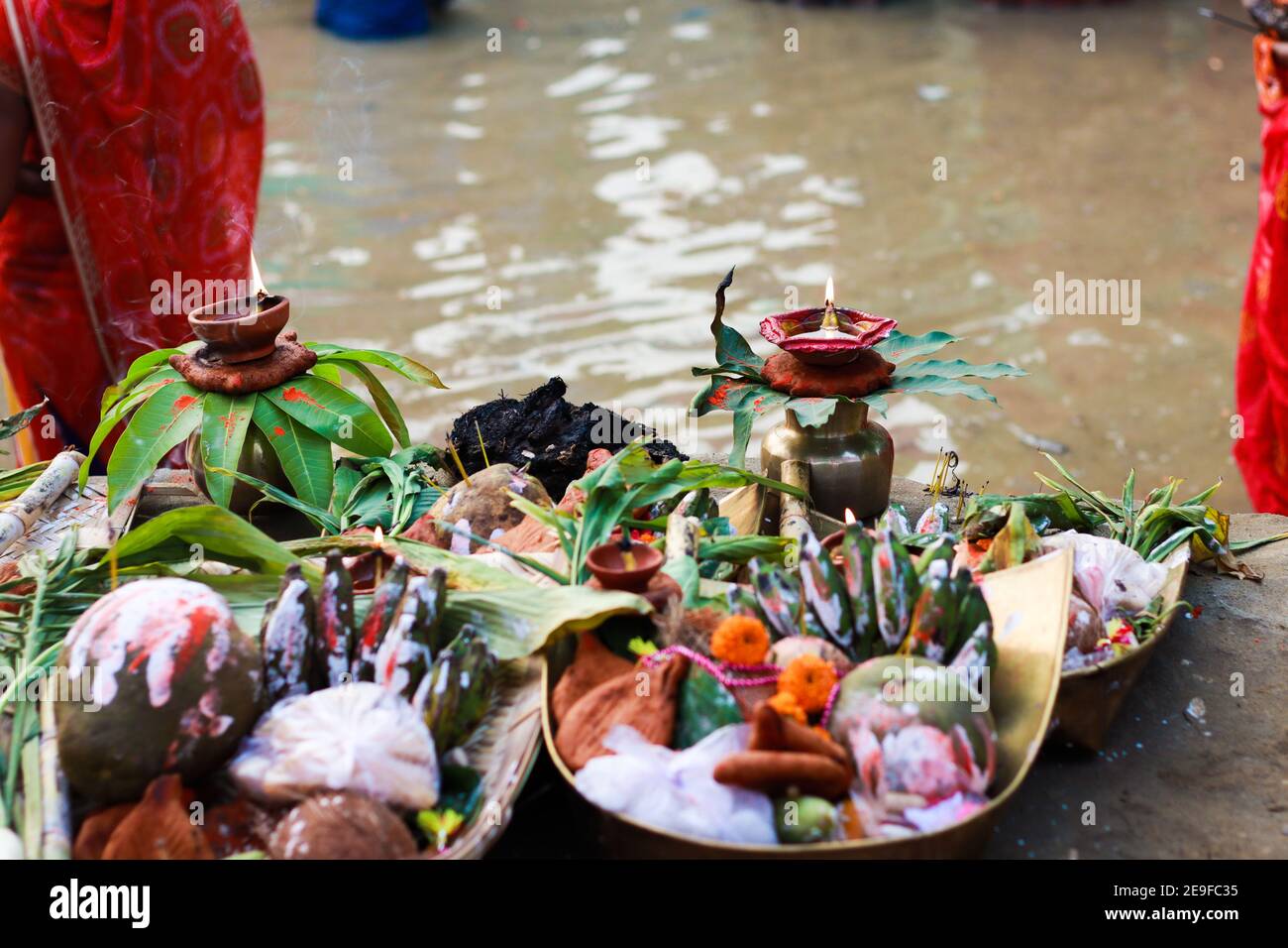 Offerings for the annual ritual of Chhath Puja Stock Photo - Alamy