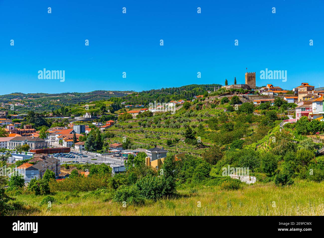 Lamego Castle overlooking Douro wine region in Portugal Stock Photo - Alamy