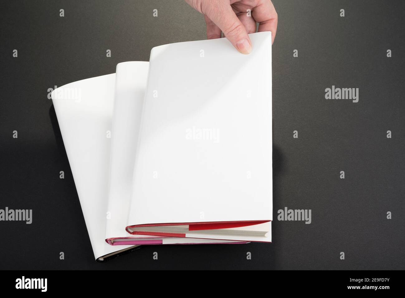 Blank book covers to fill out your text Stock Photo - Alamy