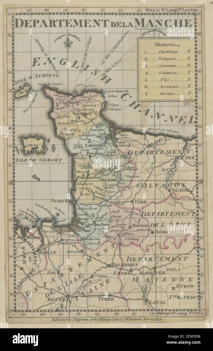 Map of manche hi-res stock photography and images - Alamy