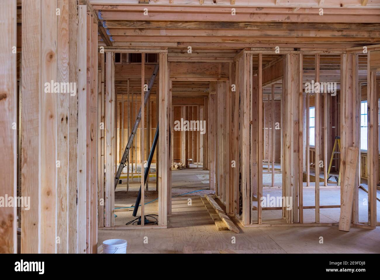 Framing beam of new house under construction home beam construction ...