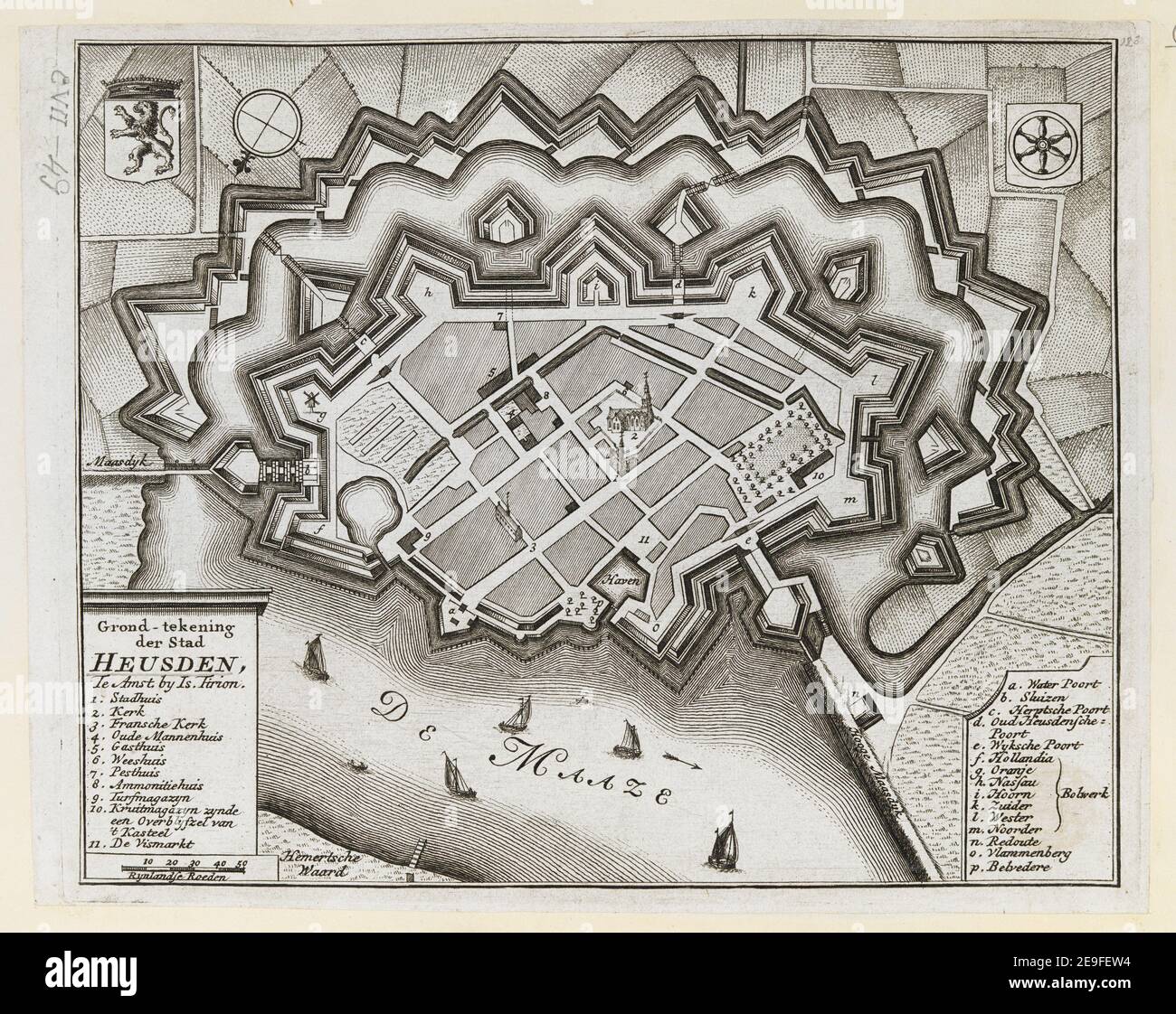 Grond tekening der Stad HEUSDEN. Map information: Title: Grond-tekening ...