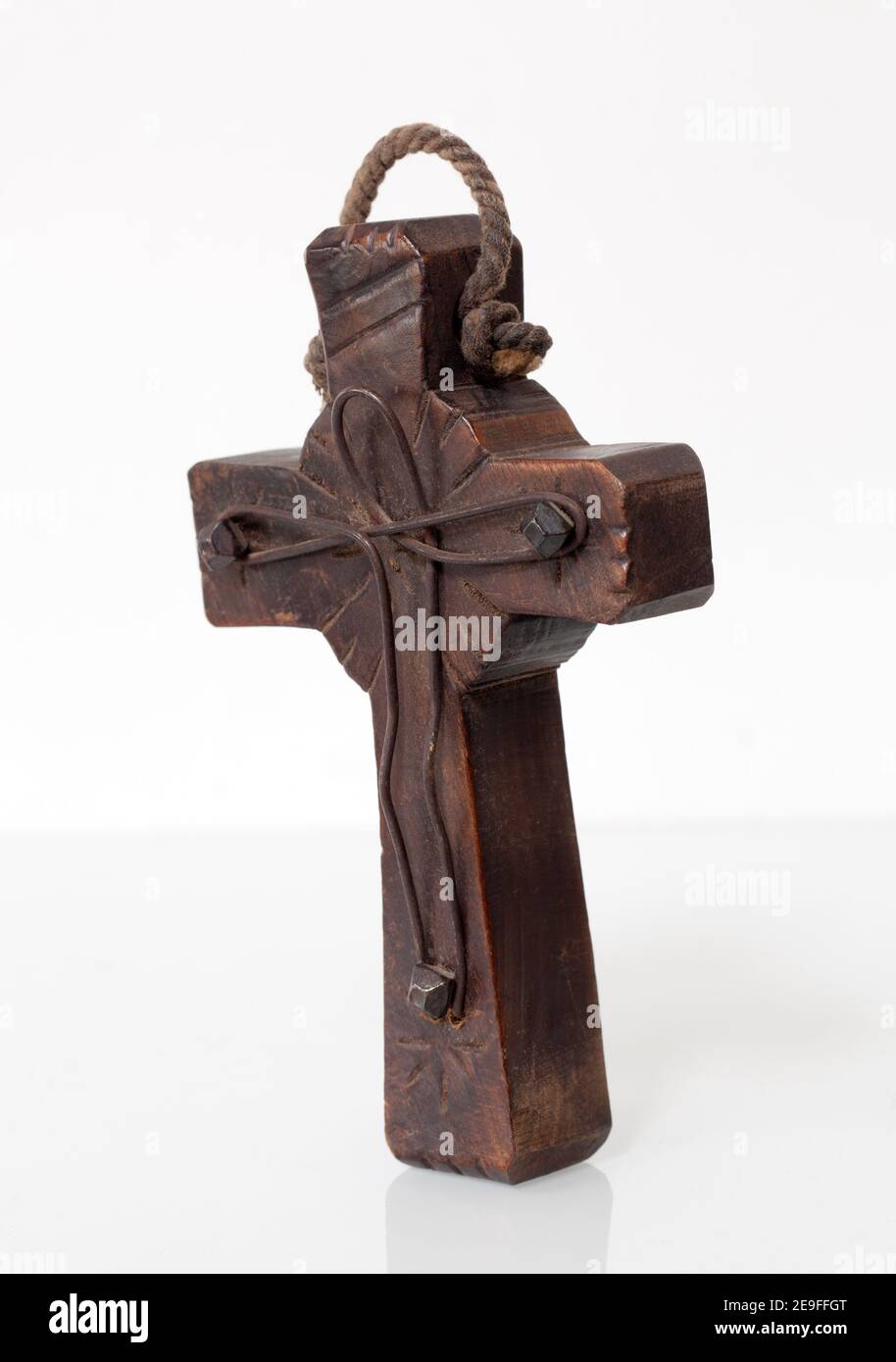 Folk Art Wooden Crucifix Stock Photo - Alamy