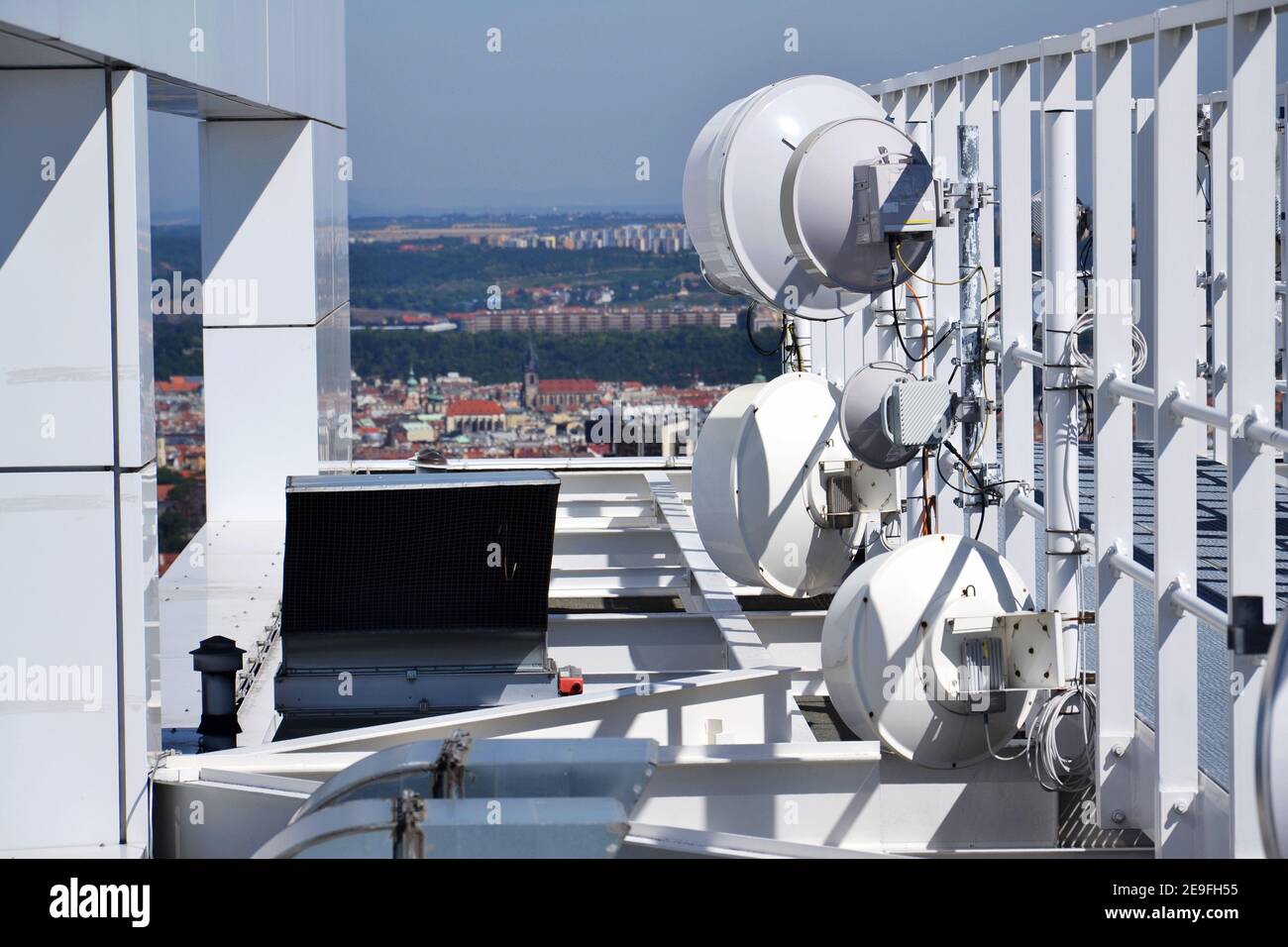 Construction For 5g Broadband Cellular Network Transmitters Telecommunication Tower Wireless