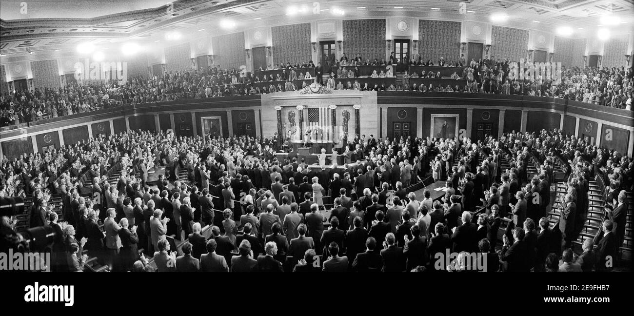 U.S. President Jimmy Carter delivering State of the Union Address to ...