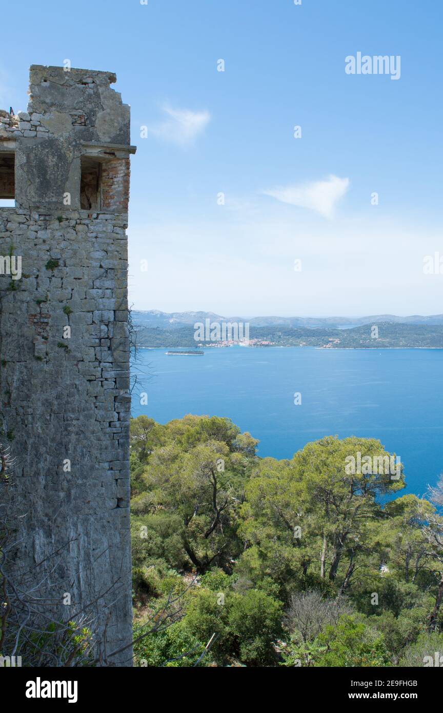 Magnificent view on Croatian islands archipelago from the medieval ...