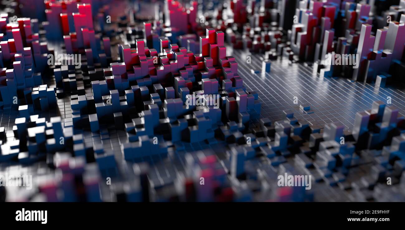 3D abstract infographic with boxes background. Big Data. 3D ...