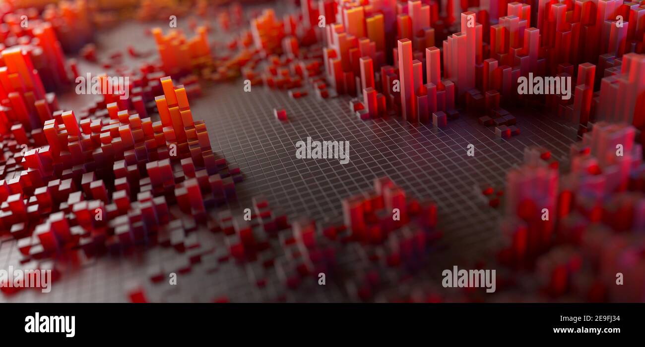 3D abstract infographic with boxes background. Big Data. 3D ...