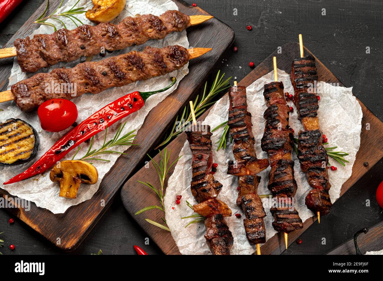 Delicious lula kebab served hi-res stock photography and images - Alamy