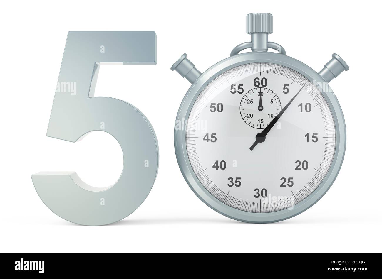 50 number with stopwatch. 3D rendering isolated on white background ...