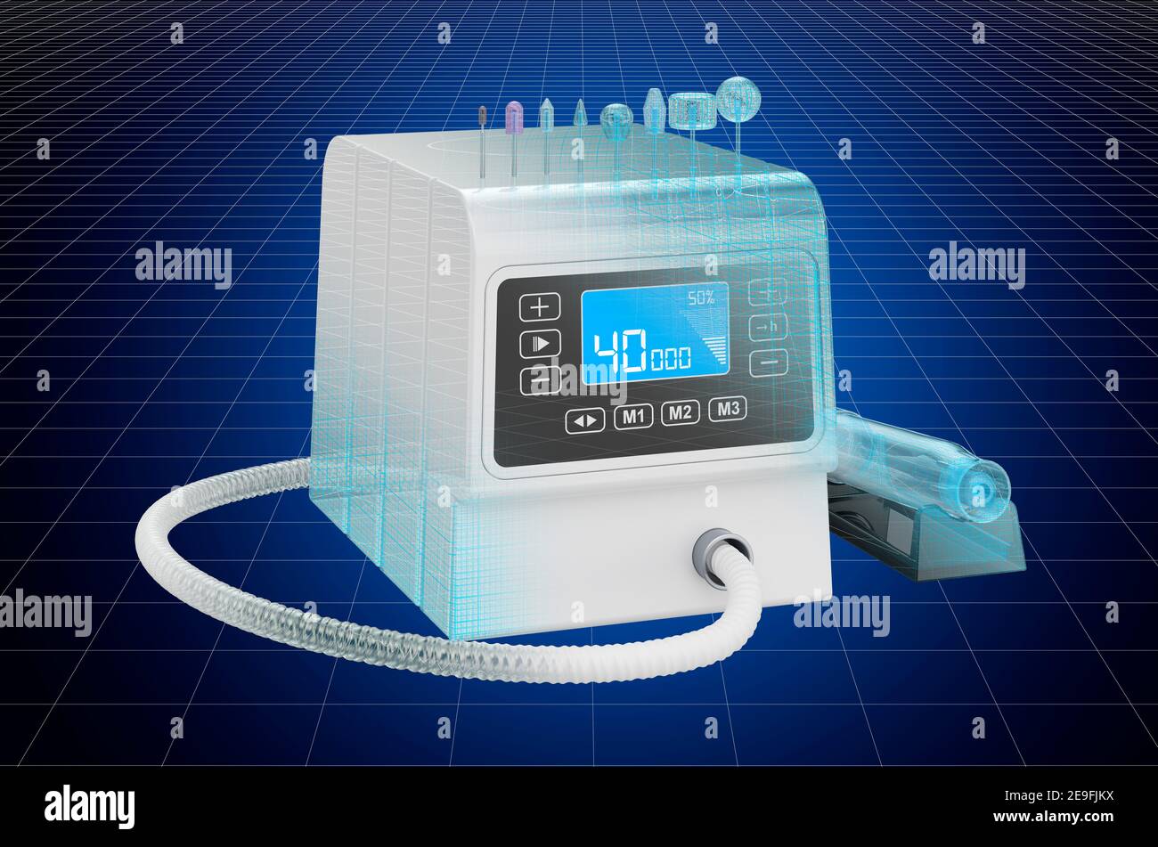 Visualization 3d cad model of professional pedicure machine, blueprint ...