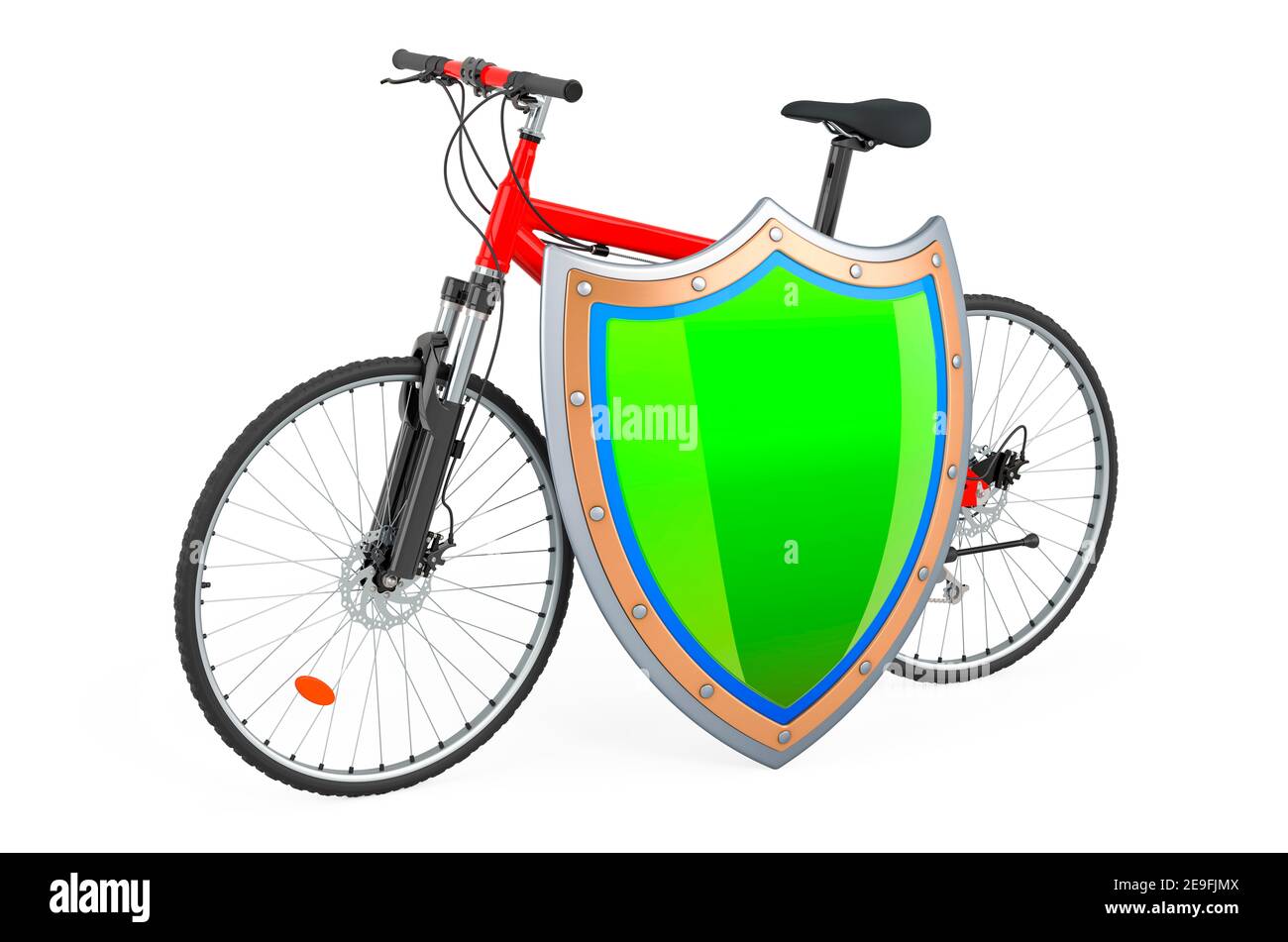 Sport bicycle with shield, 3D rendering isolated on white background ...