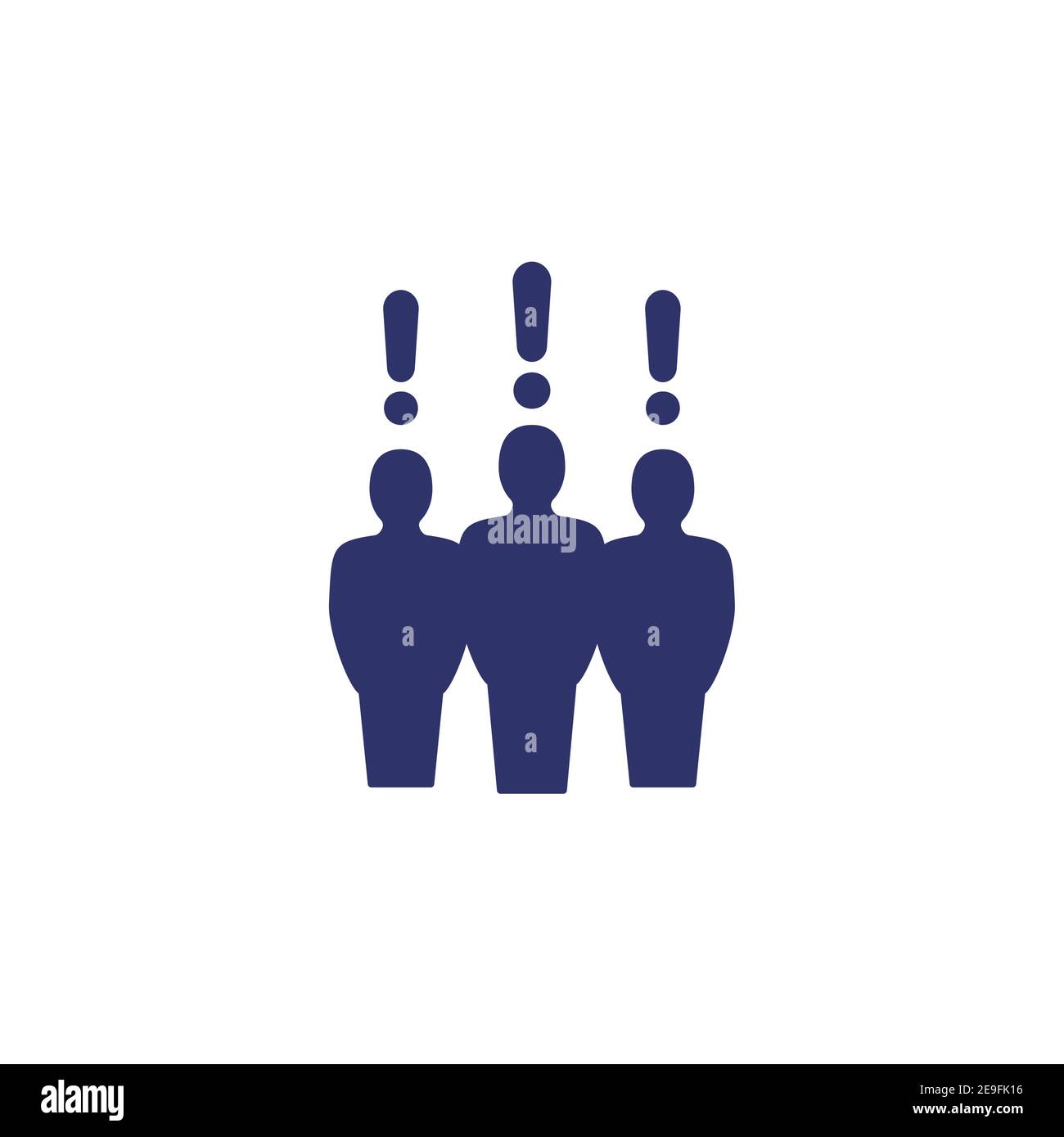 people with exclamation marks icon on white Stock Vector Image & Art ...
