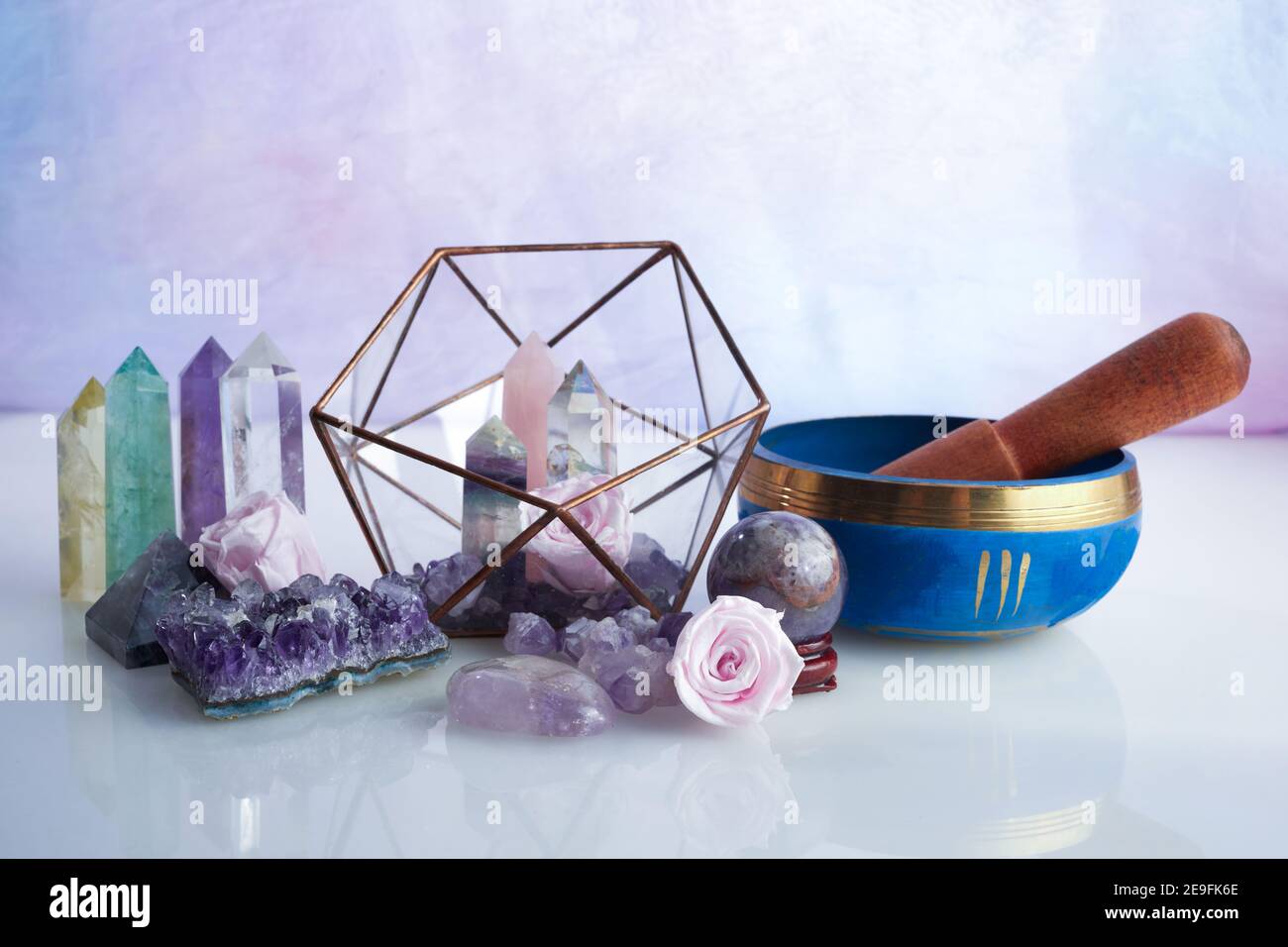 Healing gemstones crystals. Reiki, esoteric, relax and balance conept ...