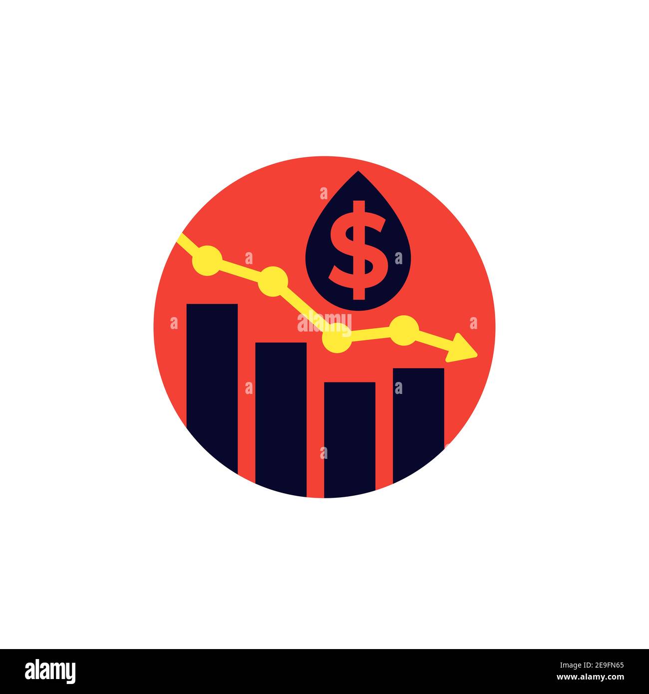 oil price drop round icon Stock Vector Image & Art - Alamy