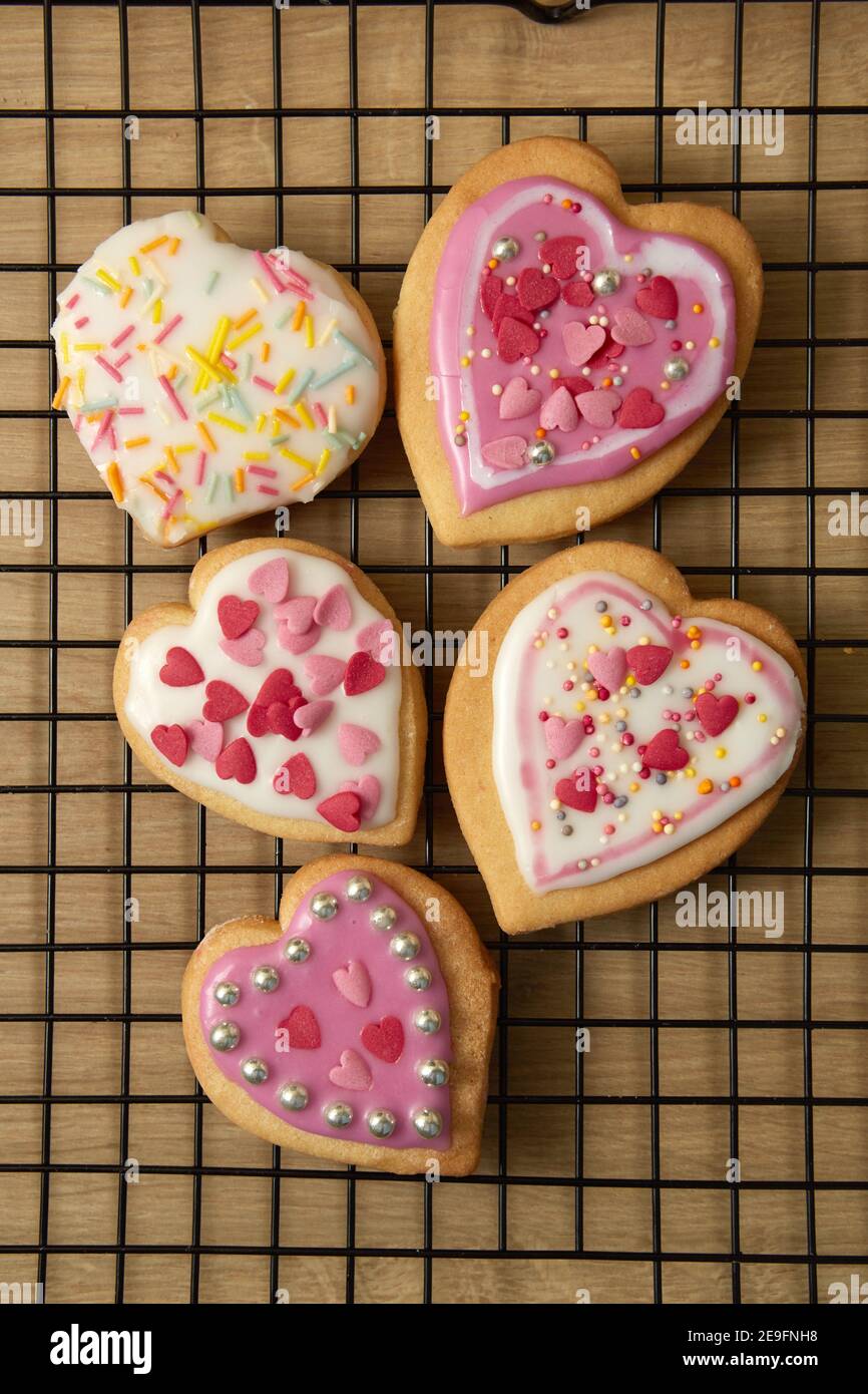 Five heart shaped biscuits hi-res stock photography and images - Alamy